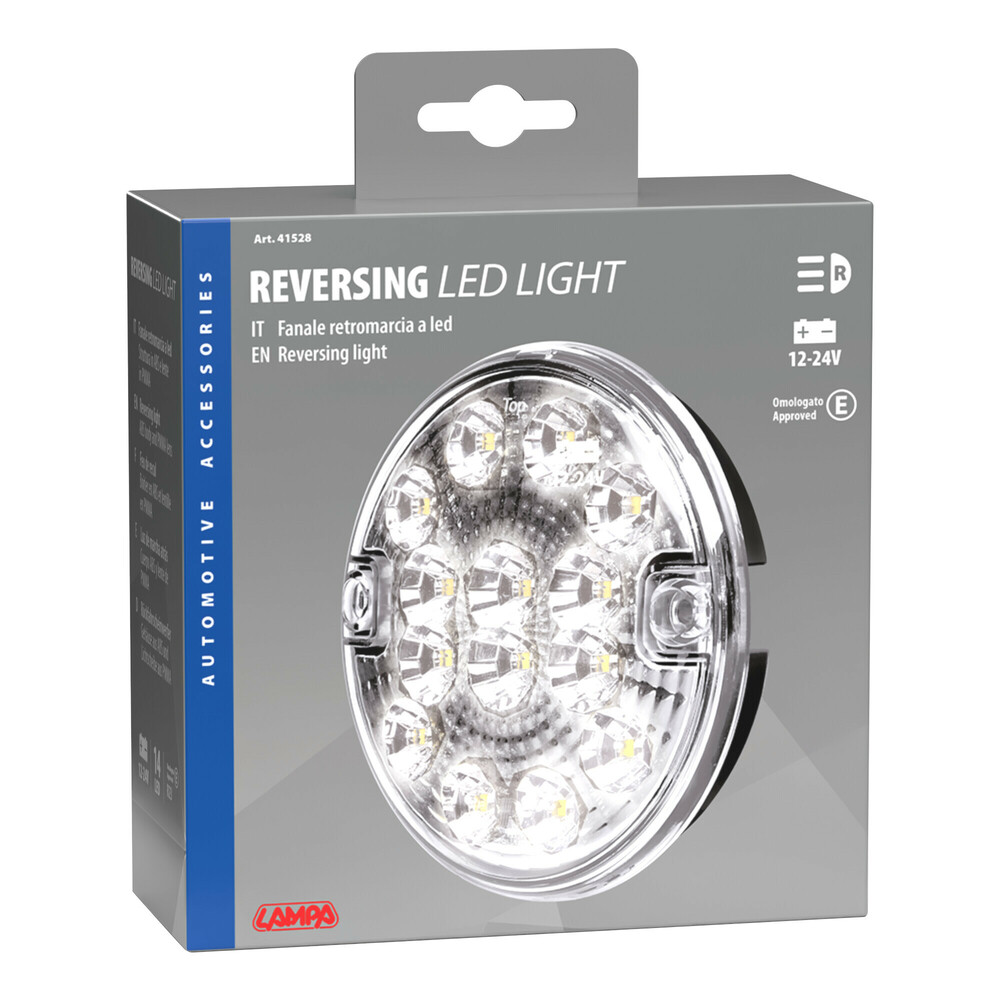 Round Led reverse light, 12/24V