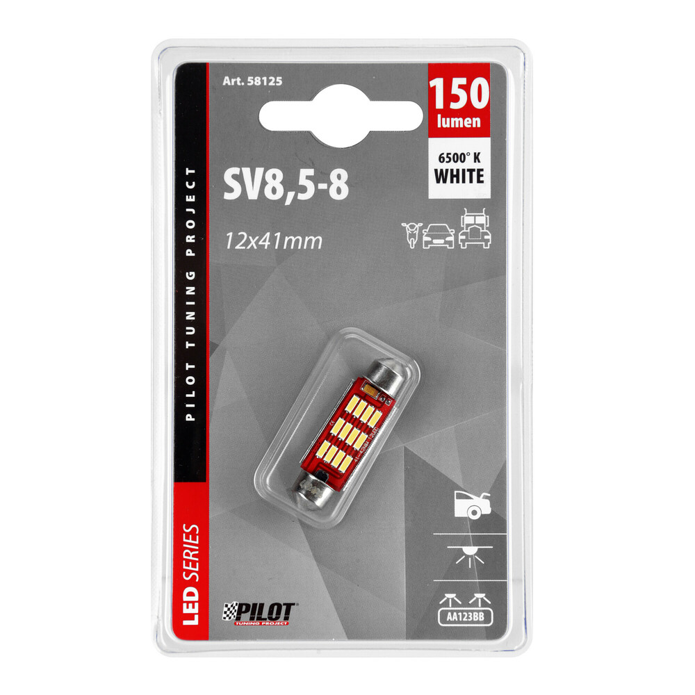 10/30V Led Series - 12 SMD x 1 chip - 12x41 mm - SV8,5-8 - 1 stk - D ...