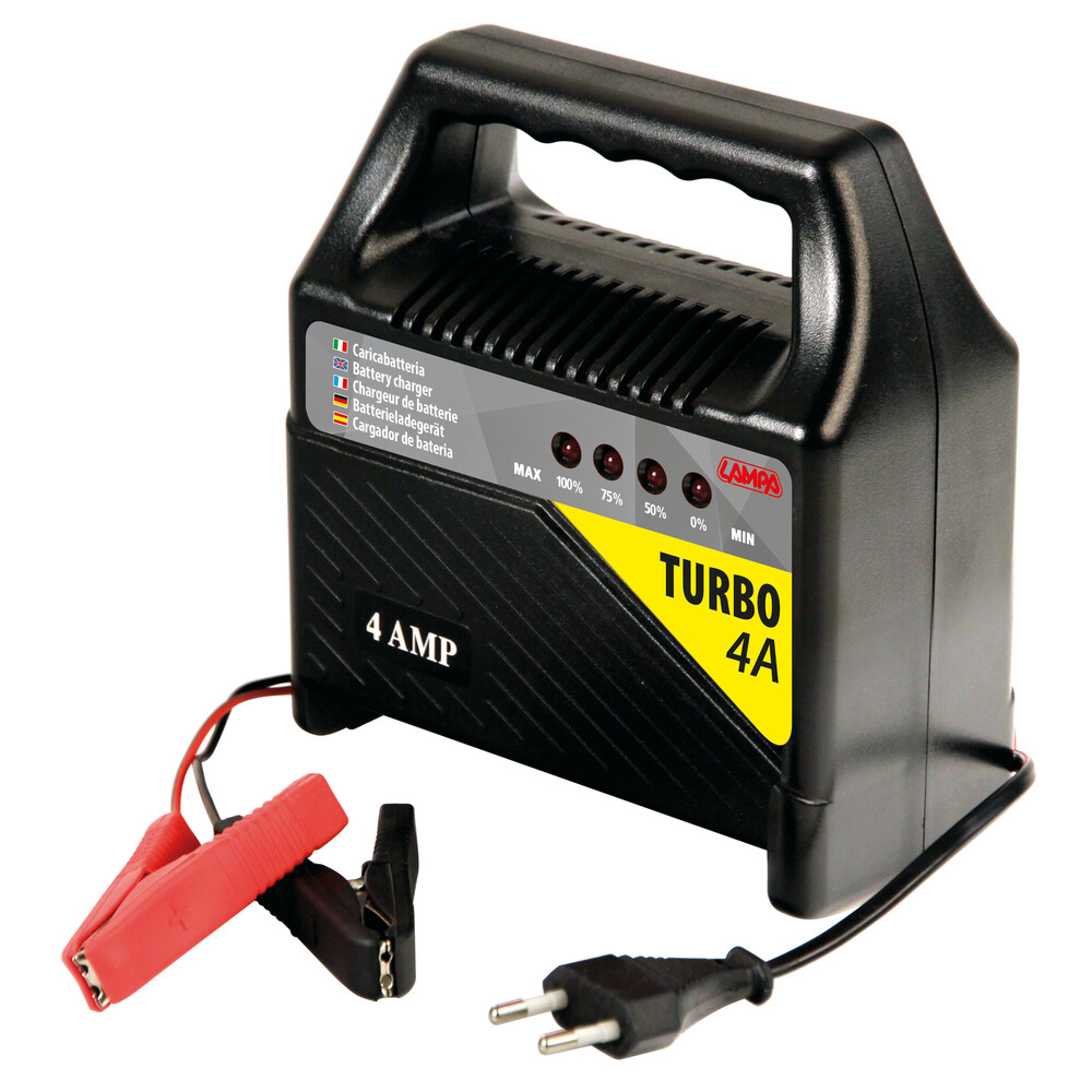 Turbo 4 A, caricabatteria 12V