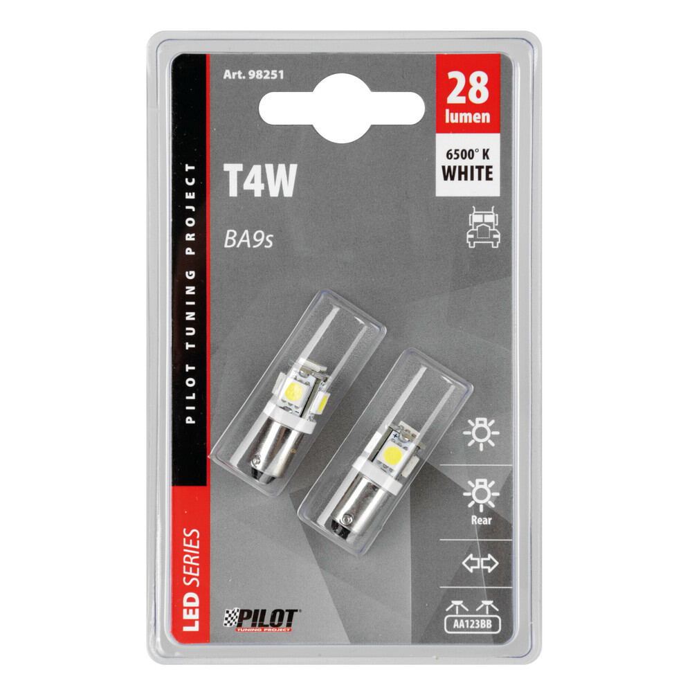 24/28V Led Series - 5 SMD x 3 chips - (T4W) - BA9s - 2 pz - D/Blister ...